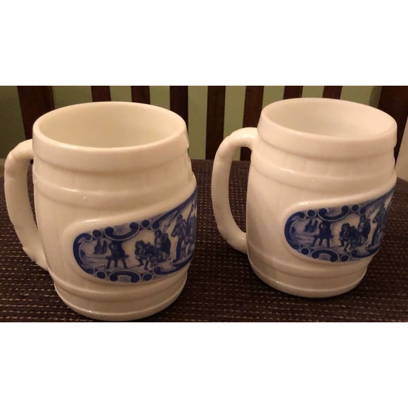 Unknown | Dining | Vintage Mugs Barrel Shaped With Bar Scene Pictured ...